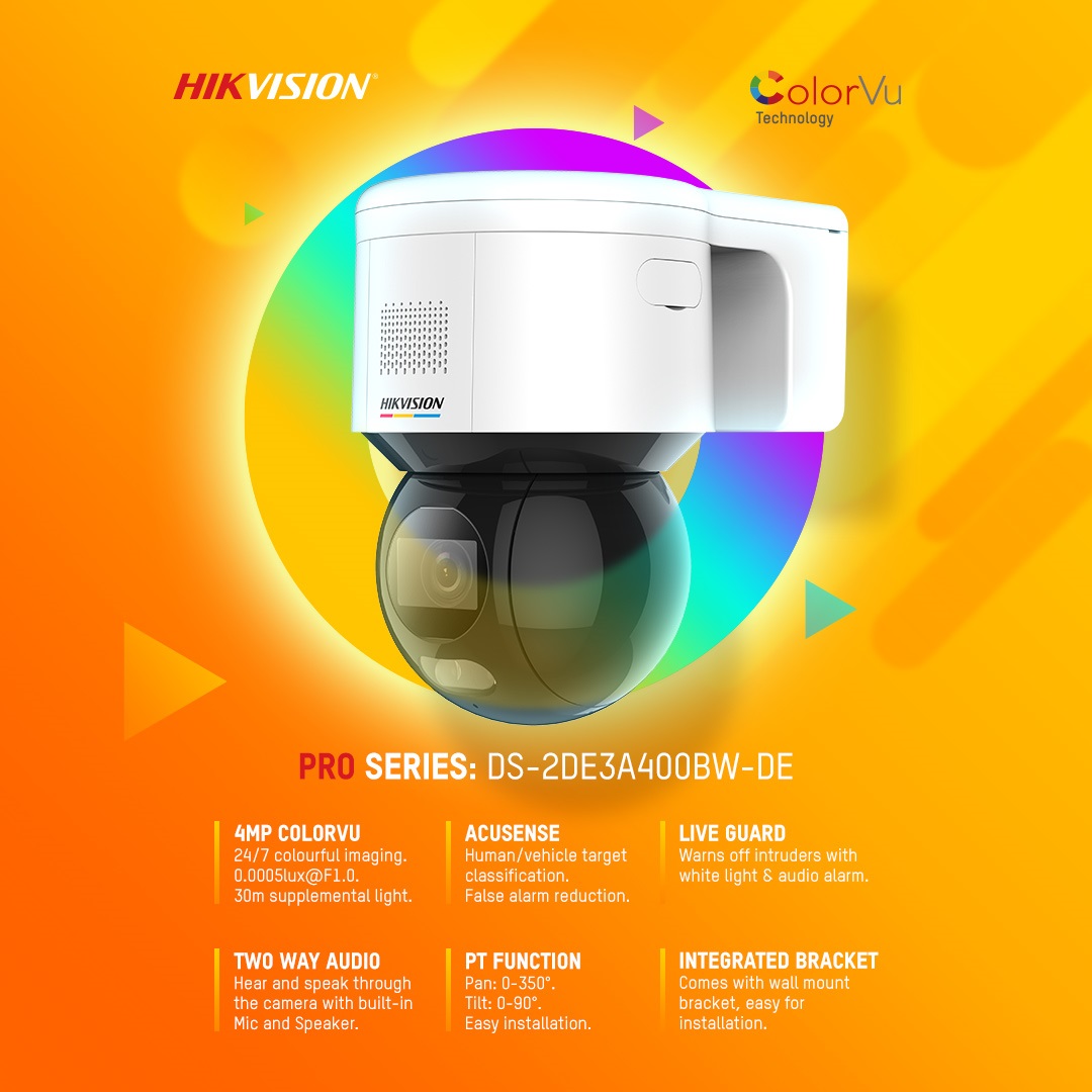 Hikvision ColorVu PT (Pan Tilt) Camera - R H Elliott Ltd